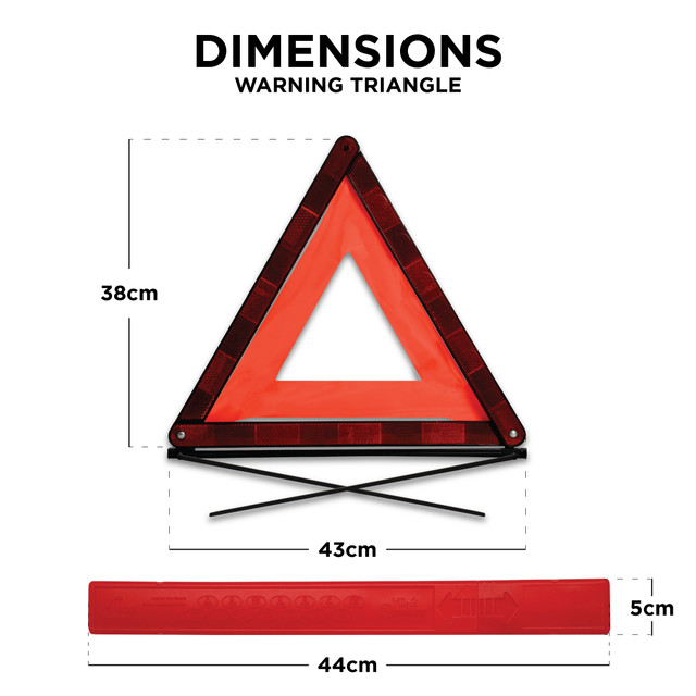 Warning Car Triangle (Twin Pack - Foldable & Reflective)