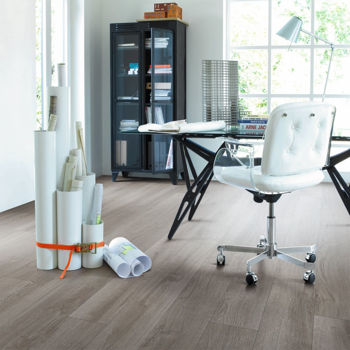 Parador Laminate Basic 400 Oak Light-Grey Wide Plank Laminate Flooring ...