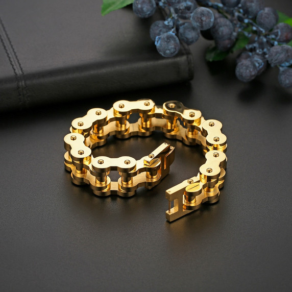 14k gold motorcycle chain bracelet store