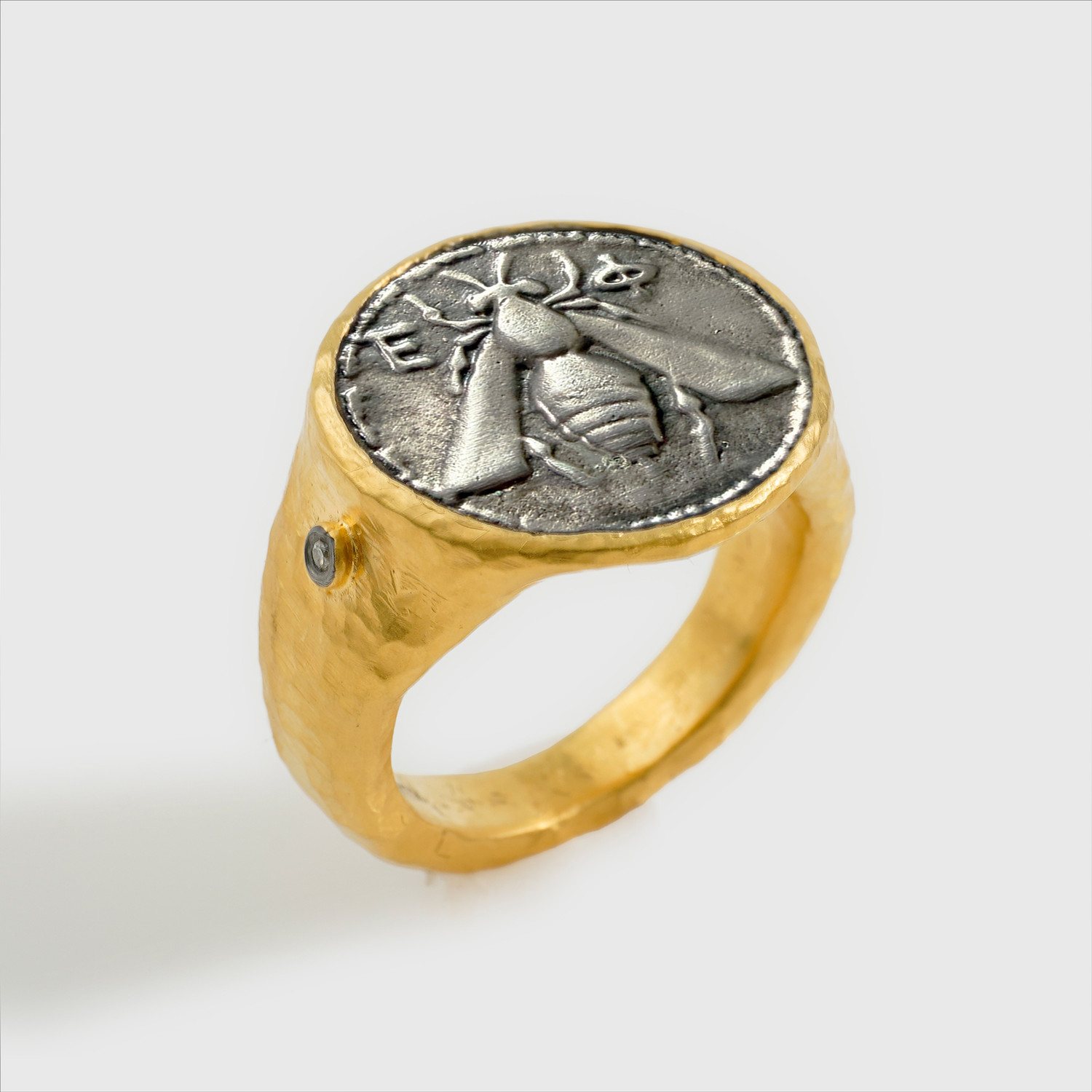 Ancient Greek Honey Bee Coin (Sterling Replica) Statement Cocktail Ring ...