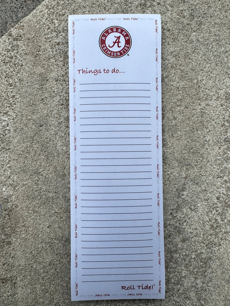 Al Things To Do Notepad - Paul W. Bryant Museum