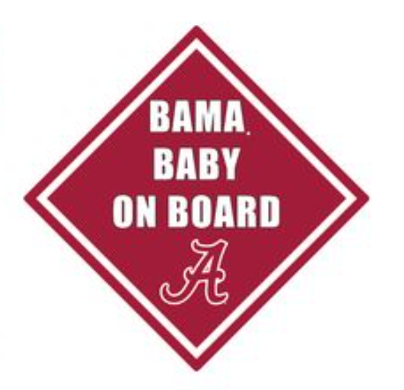 6" Bama Baby On Board Decal - Paul W. Bryant Museum