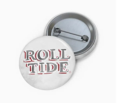 Roll Tide Game Day Button Grey - Paul W. Bryant Museum