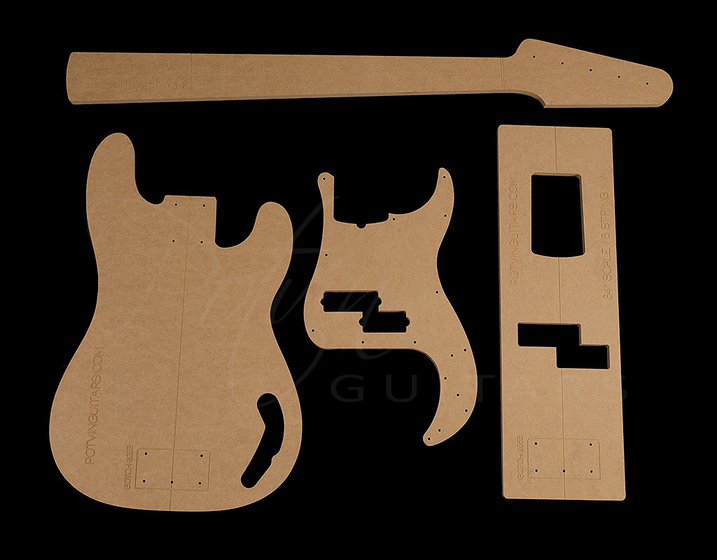 P-Style 5-String Bass Template Set - Potvin Guitars