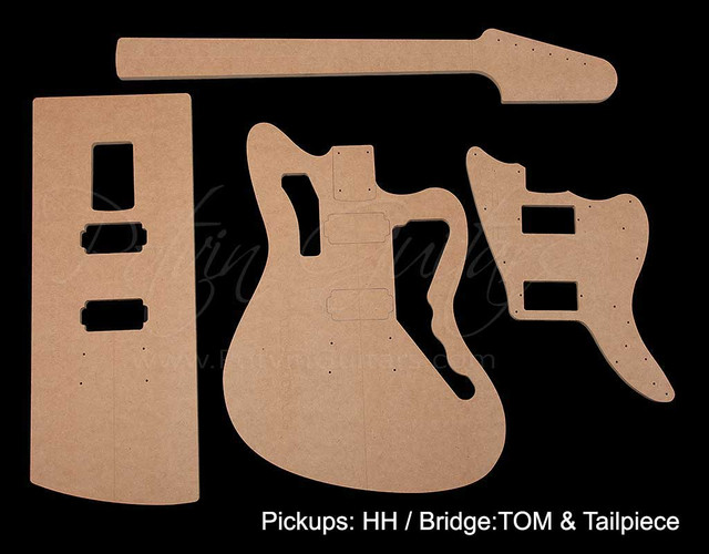LP Jr Doublecut Bolt-on Template Set - Potvin Guitars