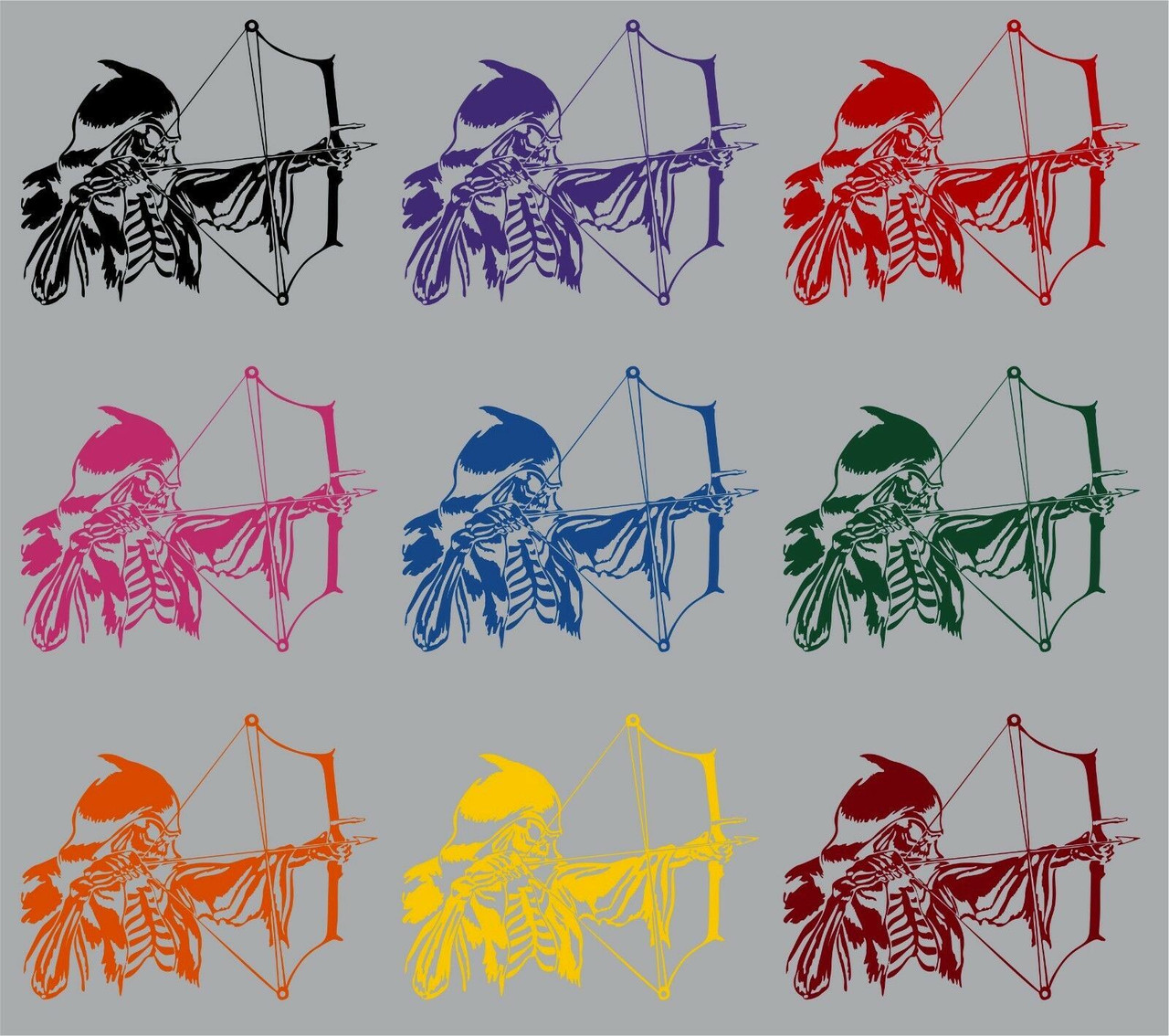 Grim Reaper Bow Arrow Hunter Deer Hunting Car Truck Window Vinyl Decal ...