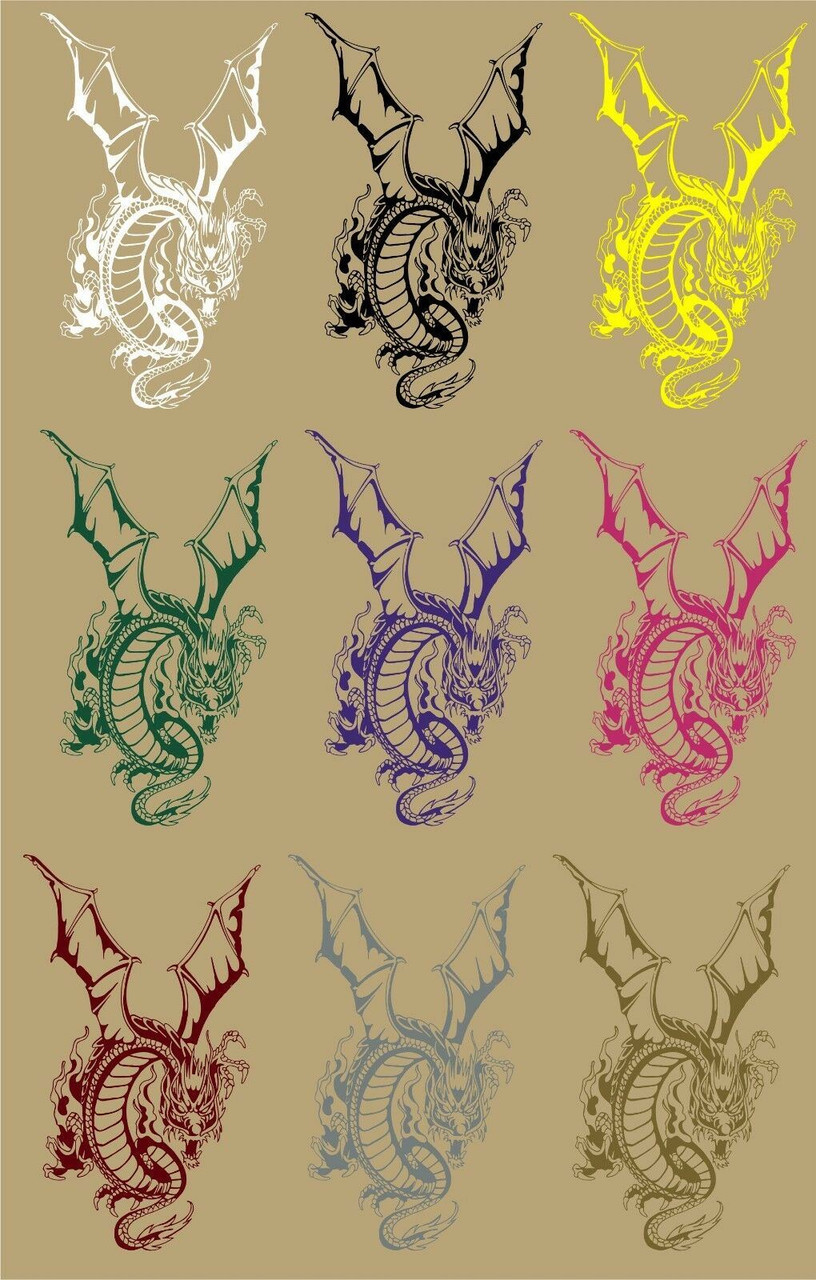Dragon Mystical Creatures Fantasy Truck Car Tattoo Window Vinyl Decal ...
