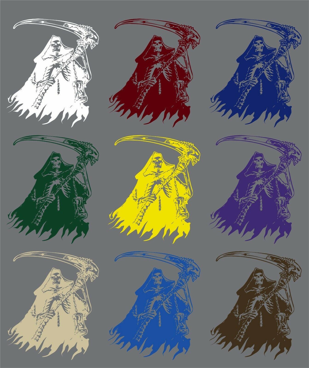 Grim Reaper Skeleton Skull Car Tattoo Boat Truck Window Vinyl Decal Sticker