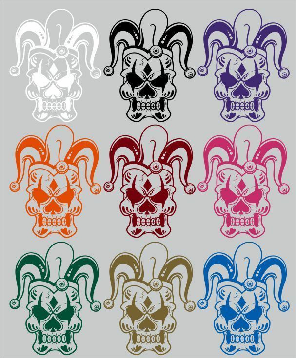 Jester Skull Clown Joker Laptop Vinyl Decal Sticker