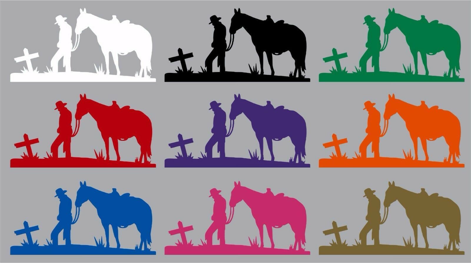 Cowboy Horse Cross Christian Western Rodeo Car Truck Window Vinyl Decal ...