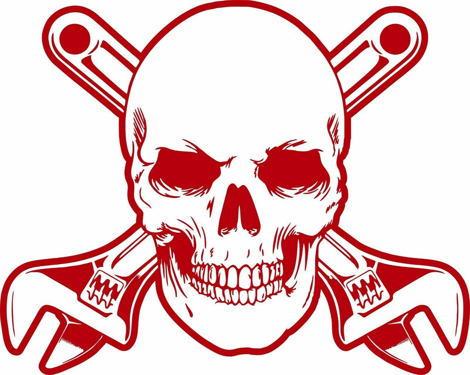 Mechanic Skull Tool Wrench Garage Business Shop Car Truck Vinyl Decal ...