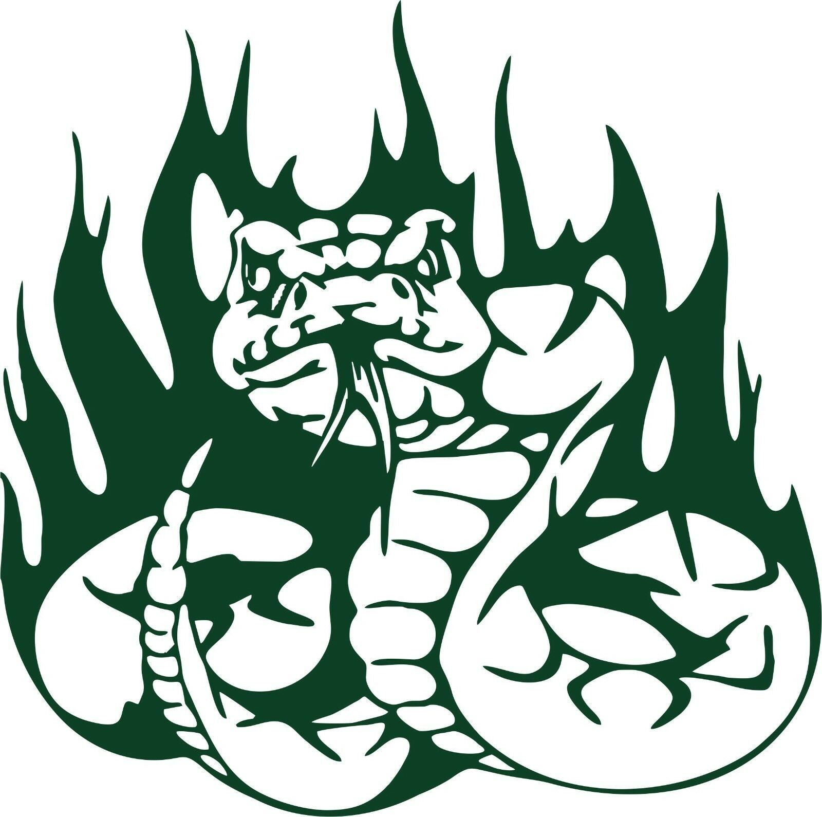 Snake Serpent Reptile Predator Flame Car Truck Window Laptop Vinyl ...