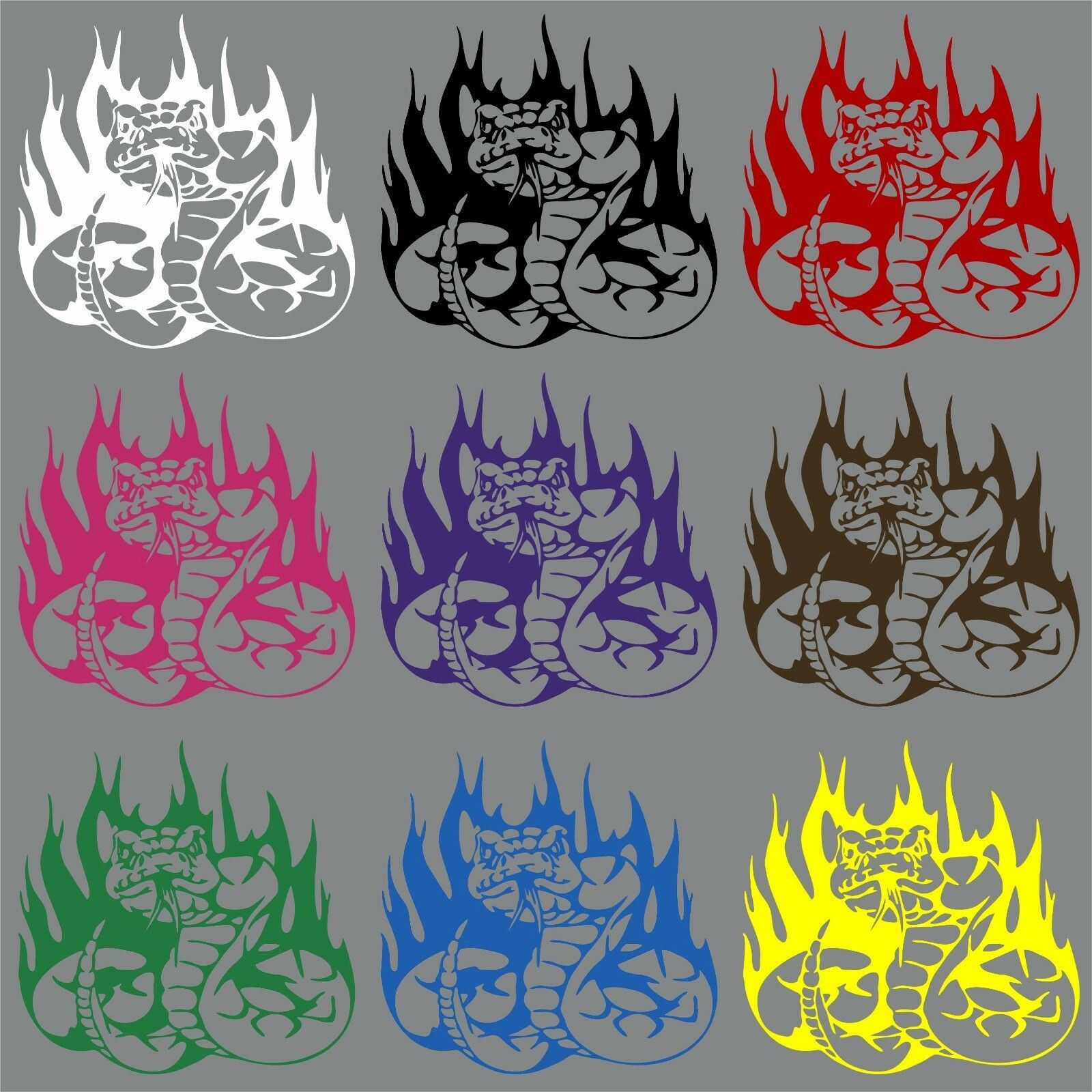 Snake Serpent Reptile Predator Flame Car Truck Window Laptop Vinyl ...