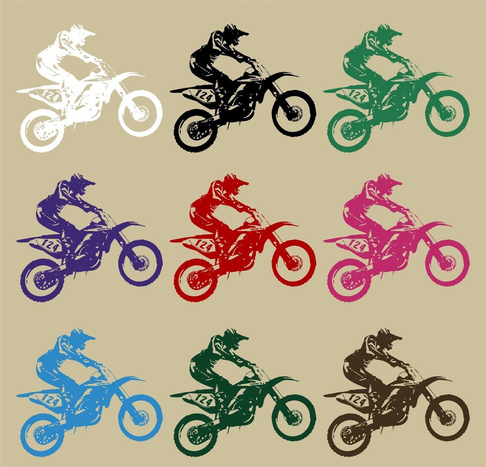 Motorcycle Motocross Dirt Bike Racing Sport Car Truck Window Vinyl ...