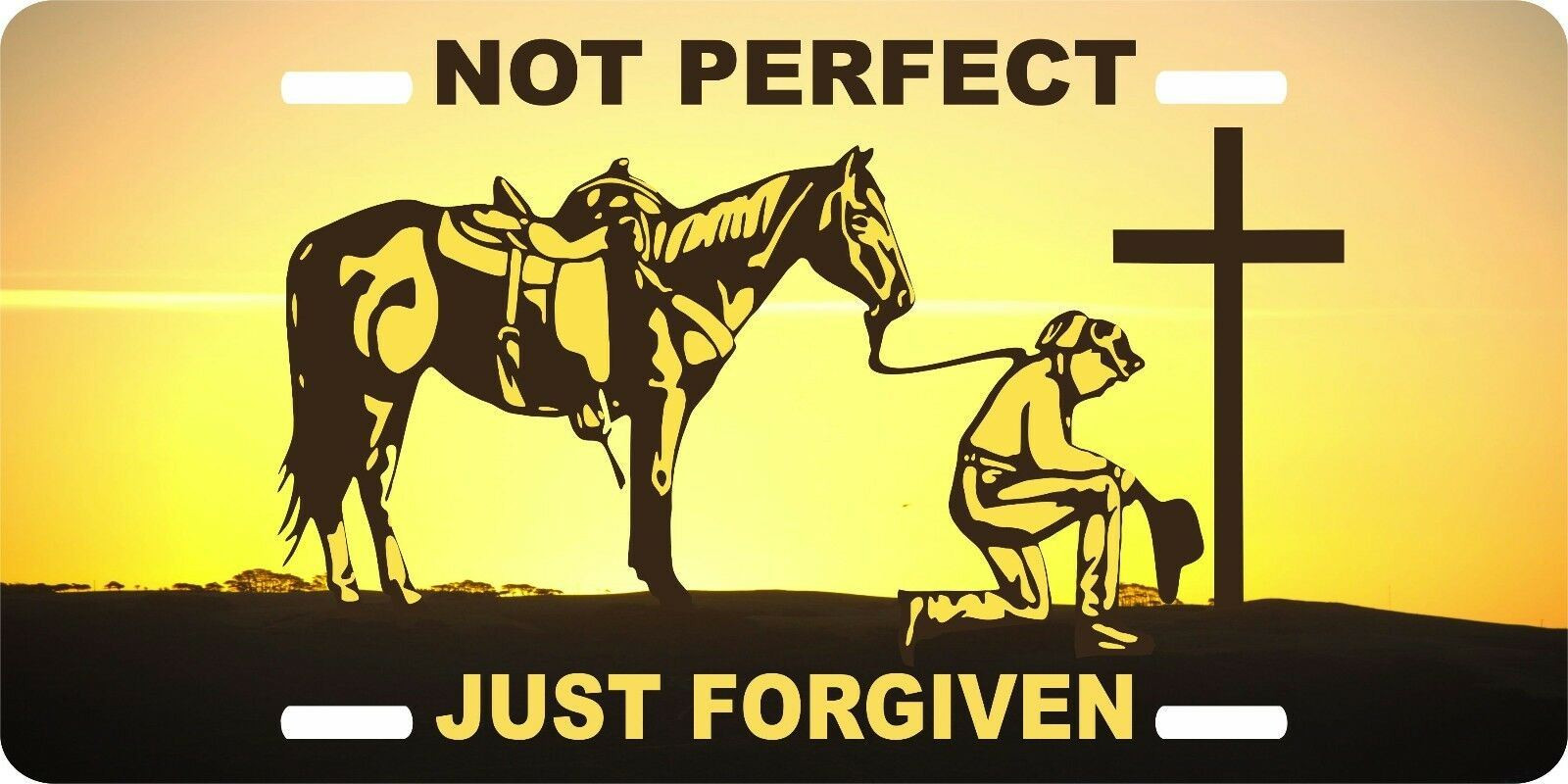 Christian Cowboy Cowgirl Cross Western Sun Horse Jesus Christ License ...