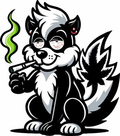 Skunk Weed Pot Leaf Marijuana Funny Truck Window Vinyl Decal Sticker ...