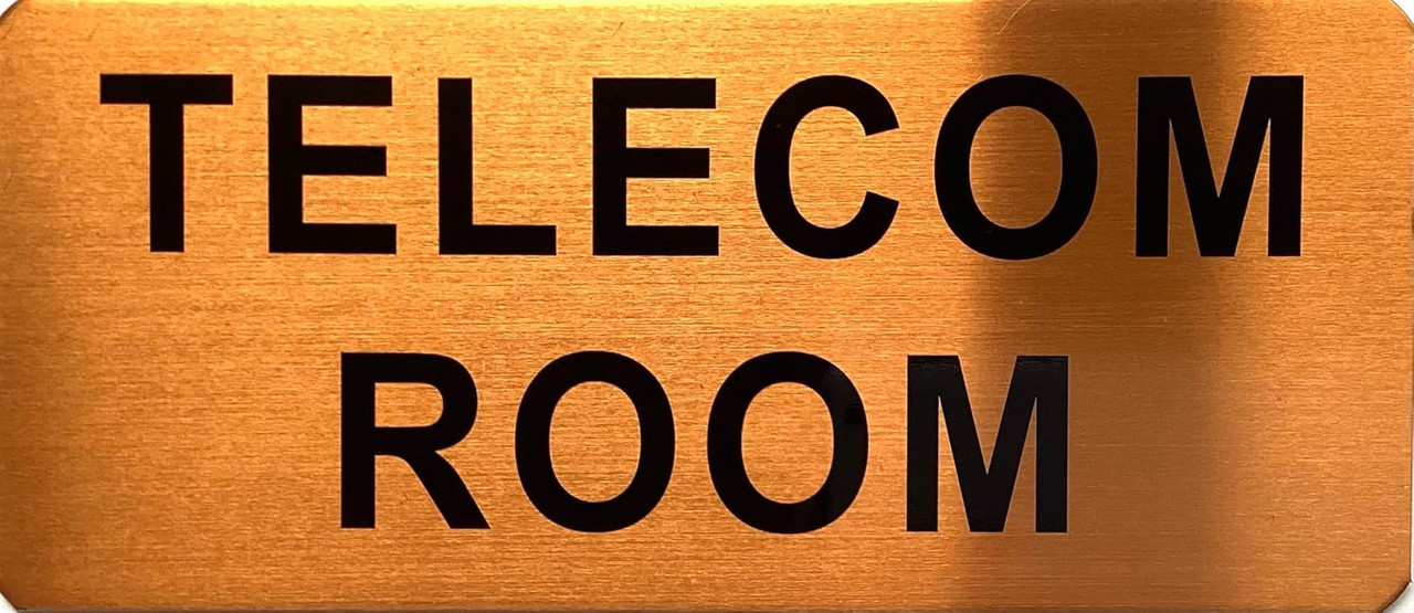 TELECOM ROOM SIGN (Gold color, aluminum, Size 3.5X8 inch)- The Gold ...