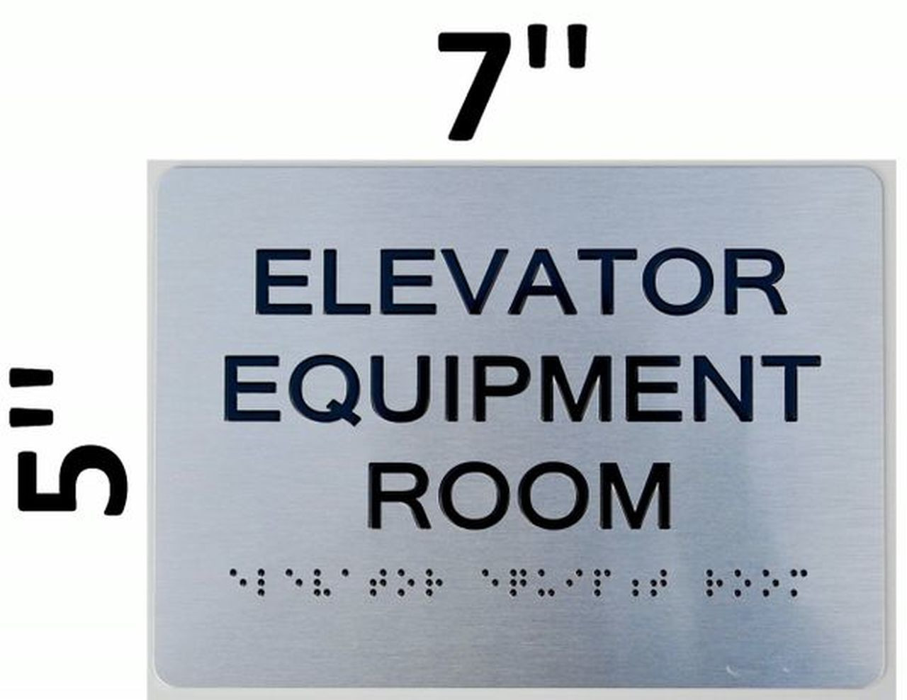 Elevator Control Room Sign-Tactile Signs -(Aluminum, Brush Silver,Size ...