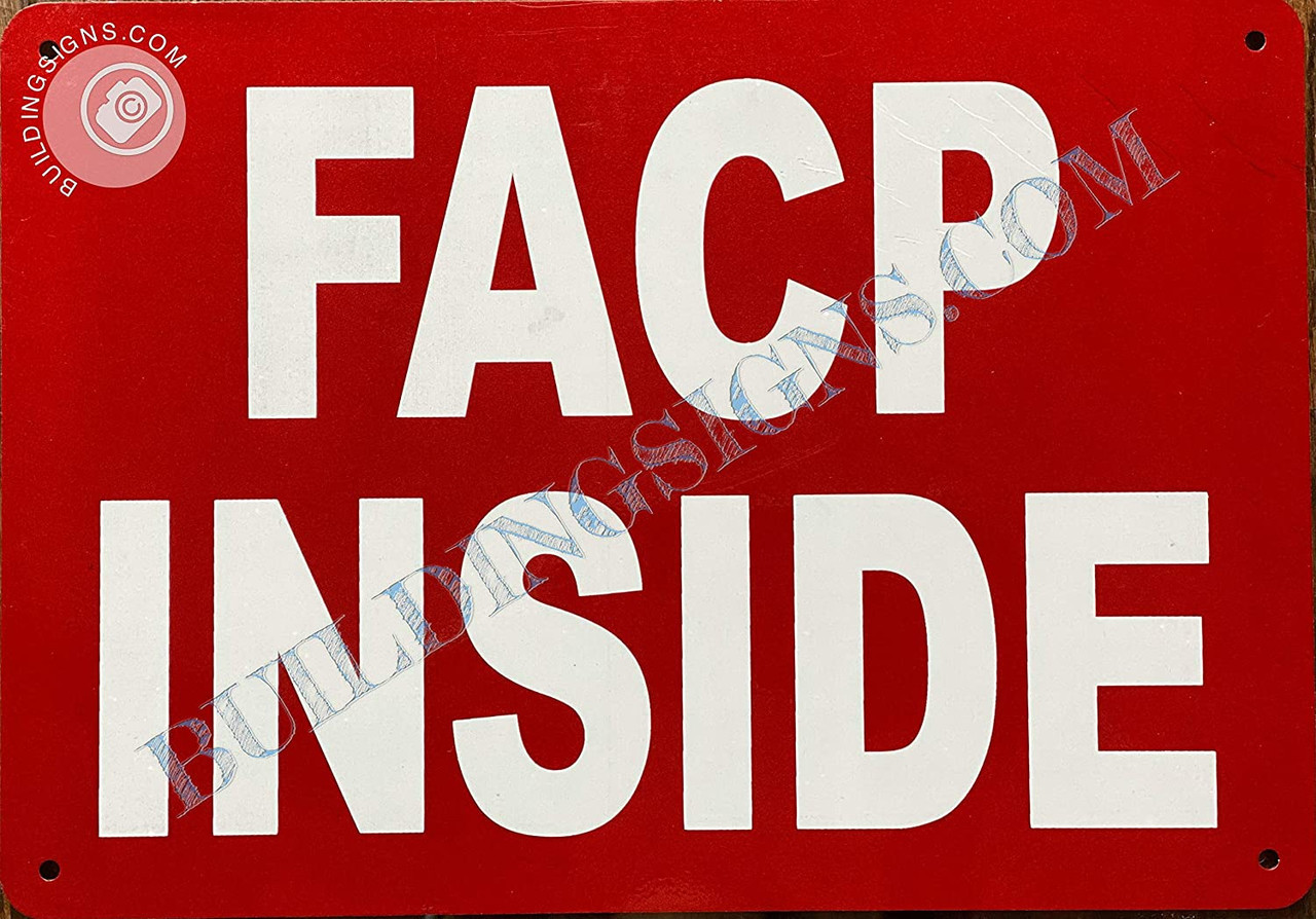FIRE Alarm Control Panel Sign - FACP Sign(RED Reflective, Aluminium ...