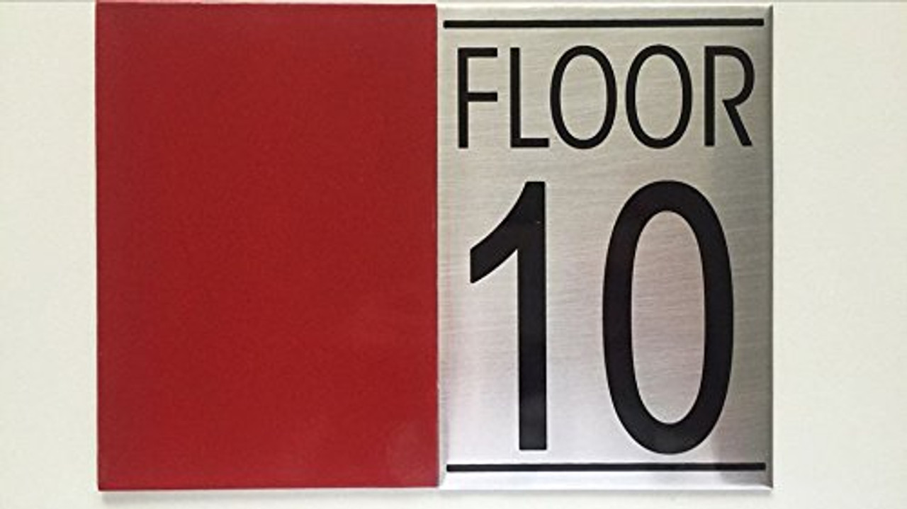 Floor Number Sign – 5.75" x 4" Aluminum Wall Mounted with Adhesive ...