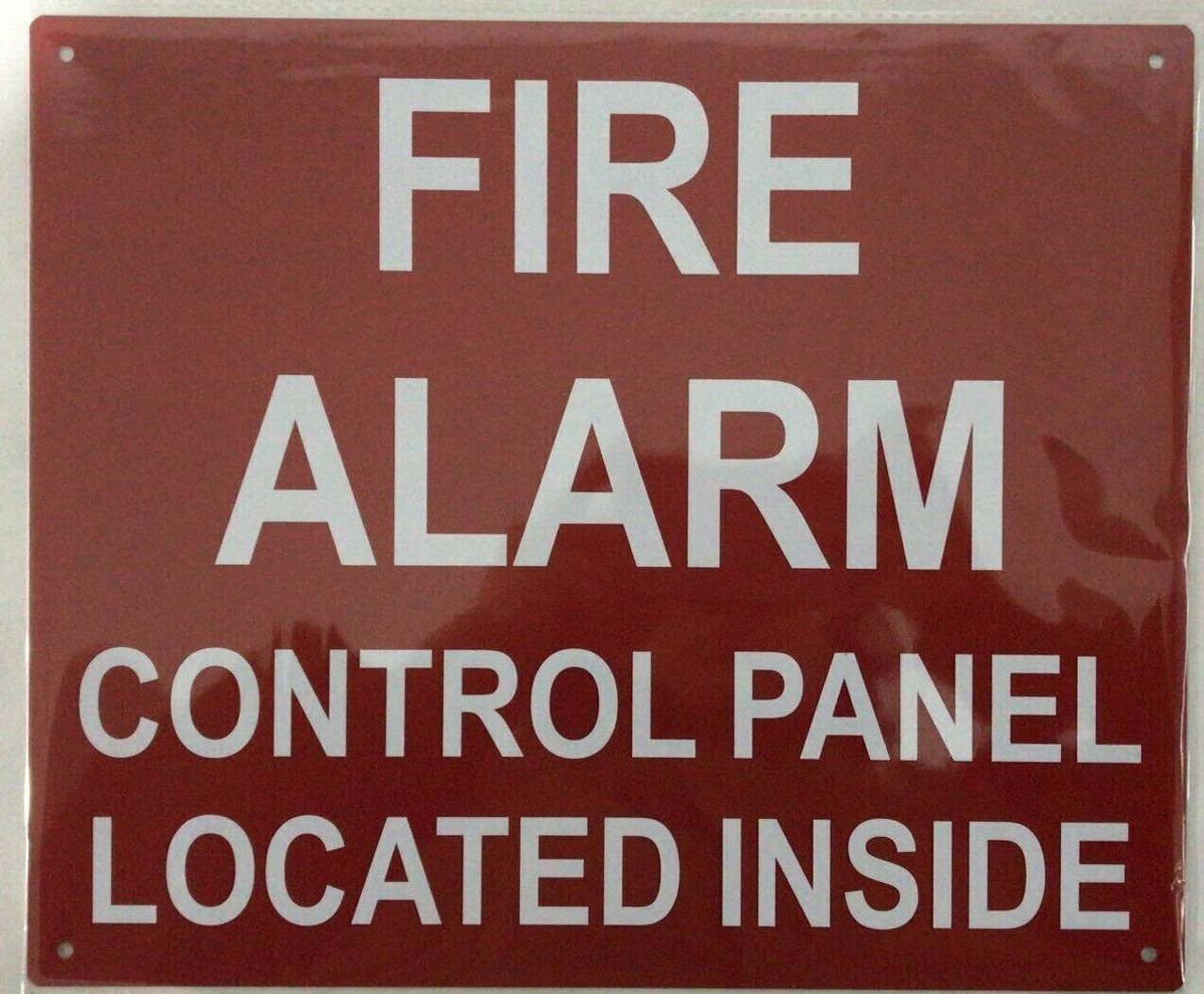 FIRE ALARM CONTROL PANEL LOCATED INSIDE SIGN-