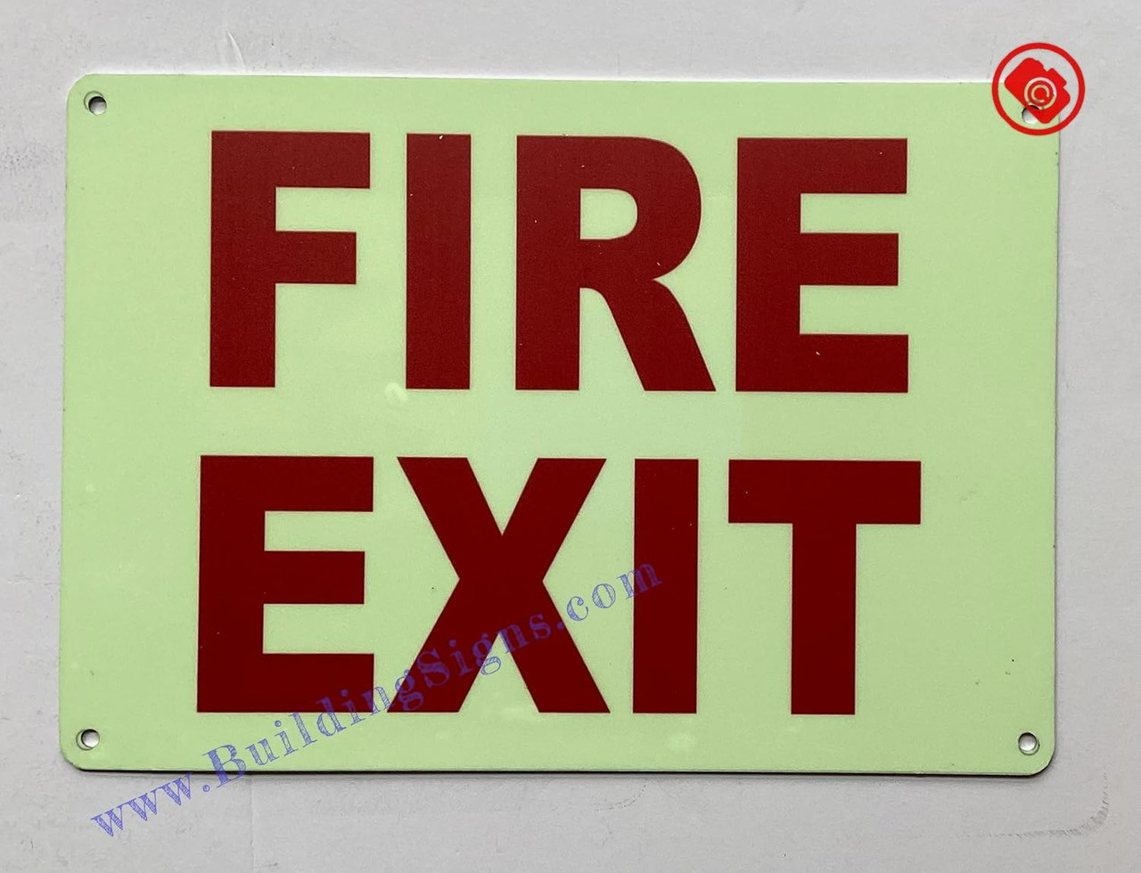 Photoluminescent FIRE EXIT SIGN/GLOW IN THE DARK FIRE EXIT SIGN