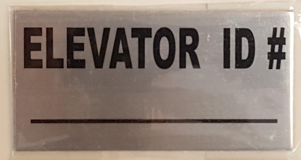 ELEVATOR ID SIGN -BRUSHED ALUMINUM (4X4, Aluminium)