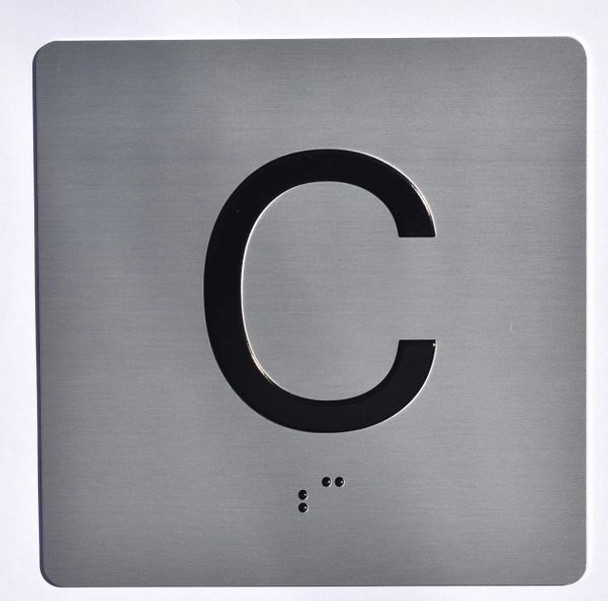 ELEVATOR JAMB- C - SILVER (ALUMINUM SIGNS 4X4)