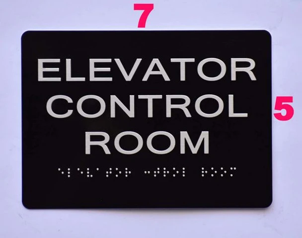 ELEVATOR CONTROL ROOM SIGN ADA BLACK 5X7