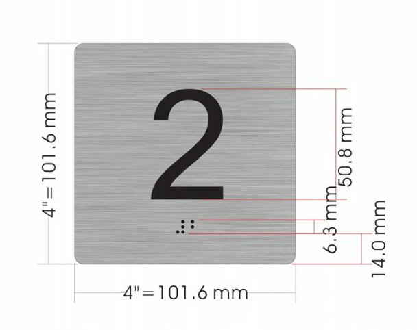 ELEVATOR JAMB- 5 - SILVER (ALUMINUM SIGNS 4X4)