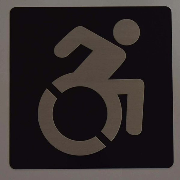 ACCESSIBLE SYMBOL Sign -Tactile Signs BLACK 4X4-The sensation line