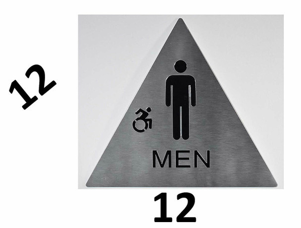 CA ADA Men Restroom Sign -Tactile Signs (Aluminium, Brush Silver ...
