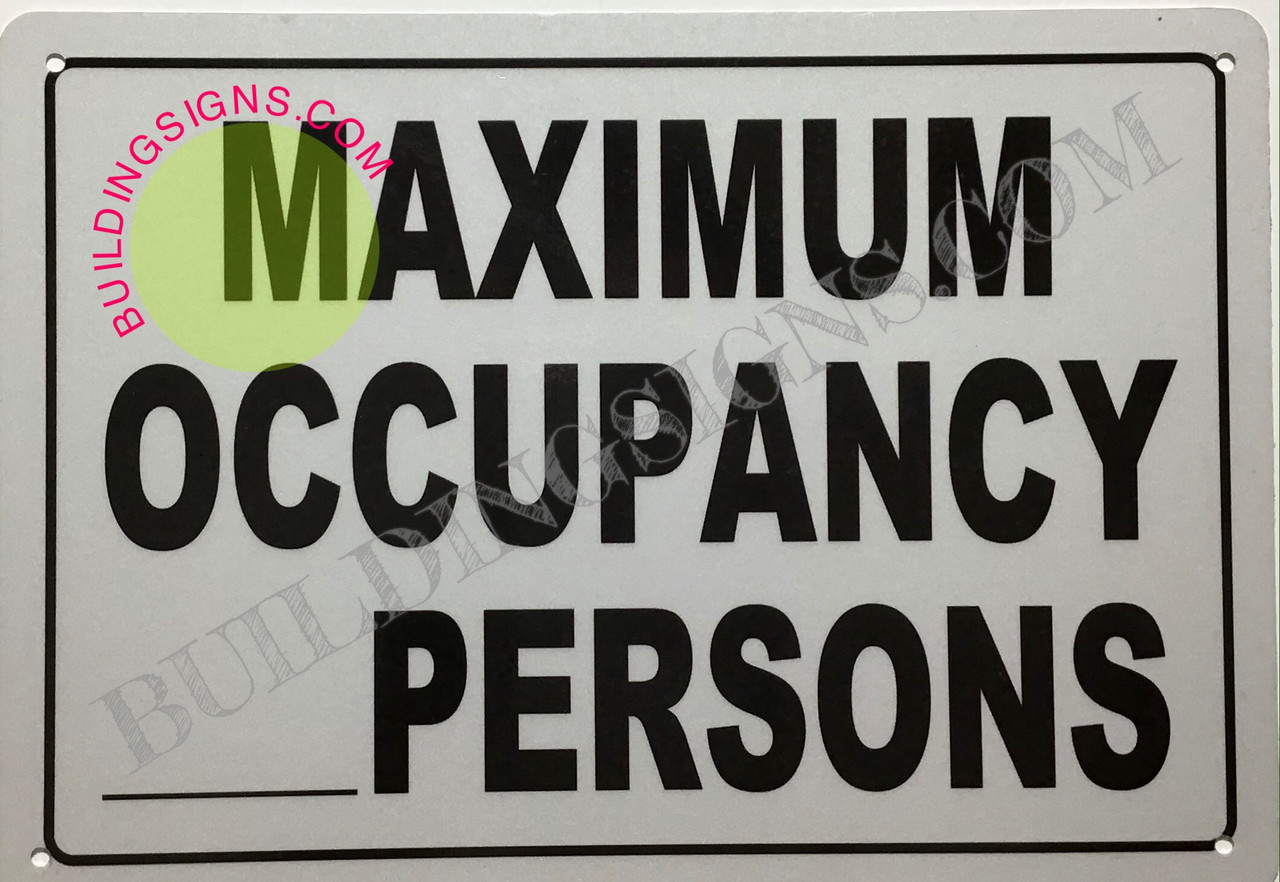 Maximum Occupancy sign