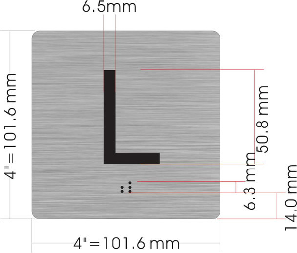 Ground Elevator Jamb (G) Plate Sign (Lobby Elevator JAMB) with Braille ...
