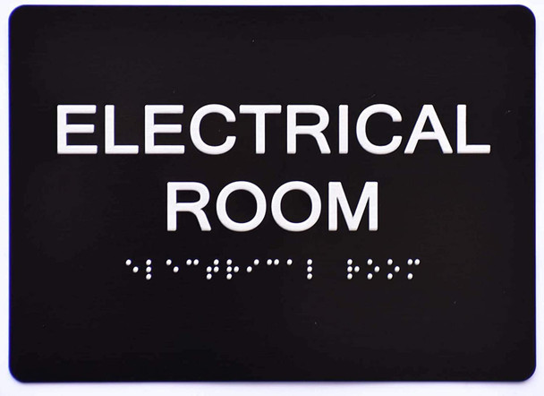 Electrical Room Sign Black (Aluminium, Black/Silver,Size 5x7) The ...