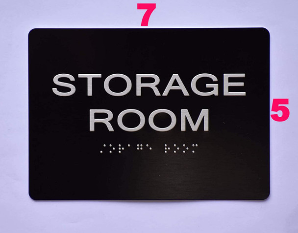 Storage Room Sign -Tactile Signs Black(Aluminium, Black/Silver,Size 5x7 ...