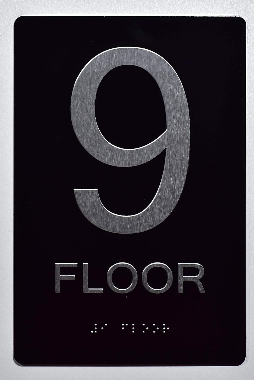 Black Floor number sign -Tactile Graphics Grade 2 Braille Text with ...