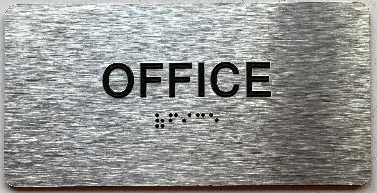 OFFICE sign with Raised letters/Image & Grade 2 Braille - Includes Red ...