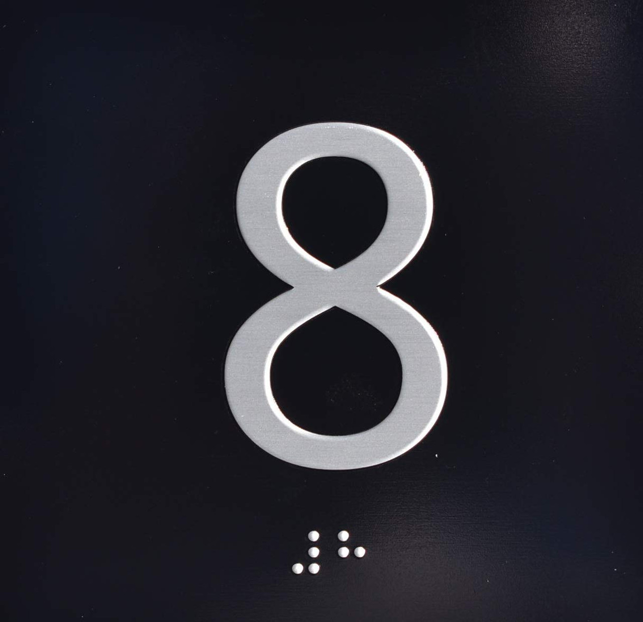 8TH Floor Elevator Jamb Plate Sign- with Braille and Raised Number ...