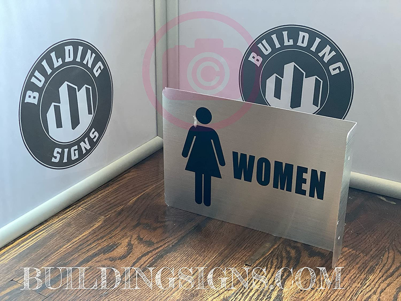 Women Restroom Projection Sign- Women Restroom 3D Sign (Silver- Brush ...