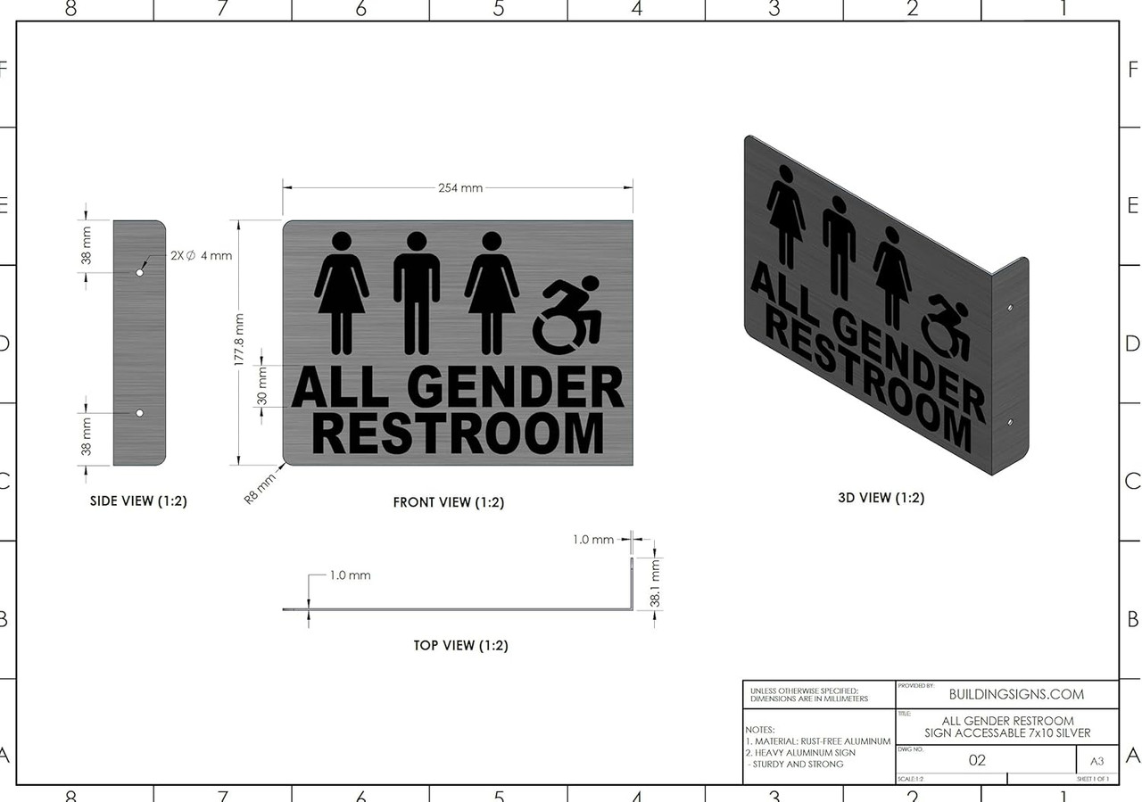 ALL GENDER ACCESSIBLE RESTROOM PROJECTION SIGN- ALL GENDER ACCESSIBLE ...