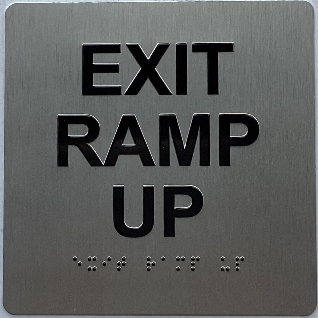 EXIT RAMP UP sign Raised letters & Grade 2 Braille - Includes Red ...