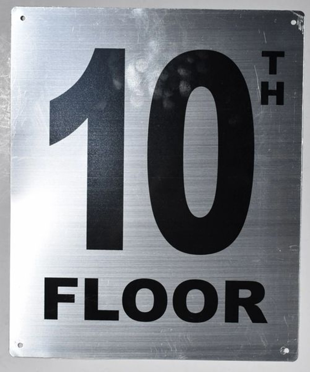 10TH Floor Sign (Silver, Rust Free Aluminium 10X12)-Monte Rosa LINE