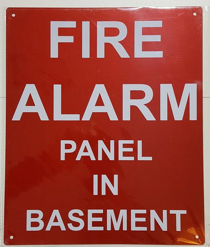 FIRE Alarm Panel in Basement Sign