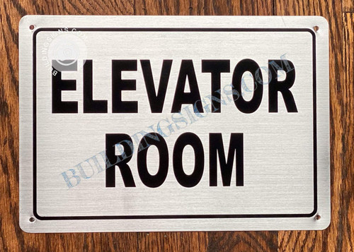 Elevator Room Sign (Silver- Brush Aluminium, 7X10,Rust Free-Aluminium ...
