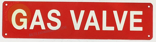 GAS VALVE SIGN, Fire Safety Sign (Red, Reflective, ALUMINUM-RUST FREE ...