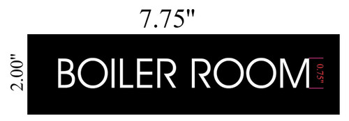 Boiler Room Sign (Black Aluminum,Two Sided Tape)