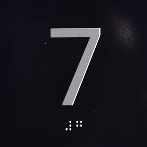 7TH Floor Elevator Jamb Plate Sign- with Braille and Raised Number ...