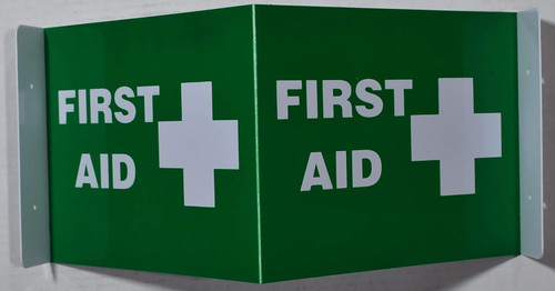 First Aid 3D Projection Sign/First Aid Hallway Sign (Green,Plastic,7x9 ...