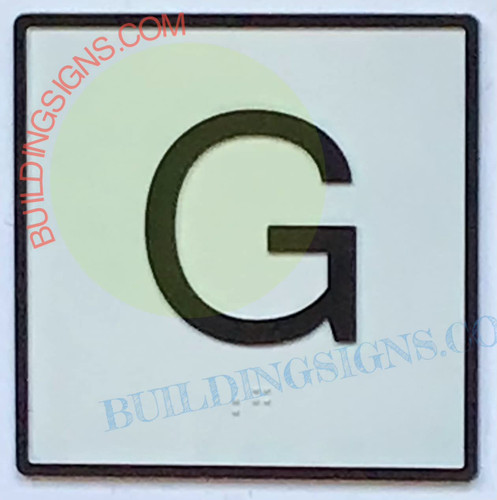 Elevator Floor Number G Sign- Elevator JAMB Plate Floor Ground Sign ...